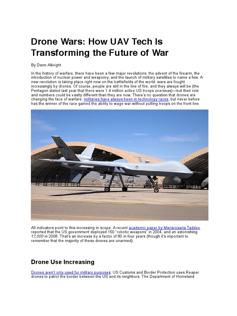 How UAV Tech Is The Future of War-2 | PDF | Unmanned Aerial Vehicle ...