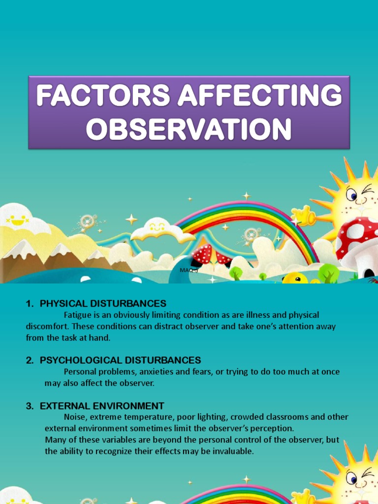Factors Influencing Observation Skills | PDF | Observation | Data