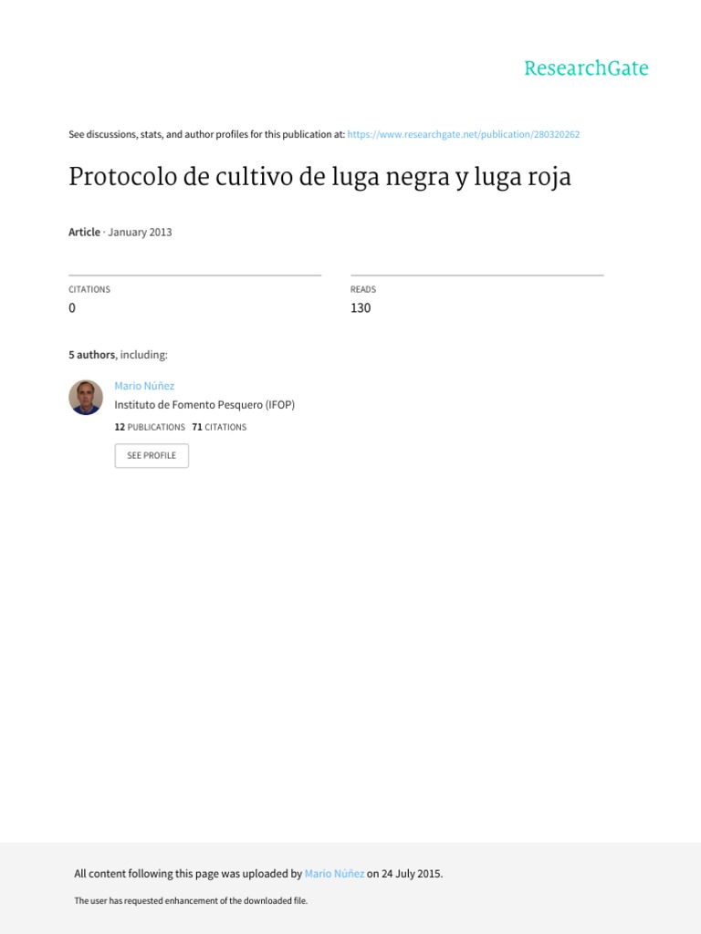 Cultivo de Luga Negra y Roja: Guía SEO | PDF | Acuicultura | Espora