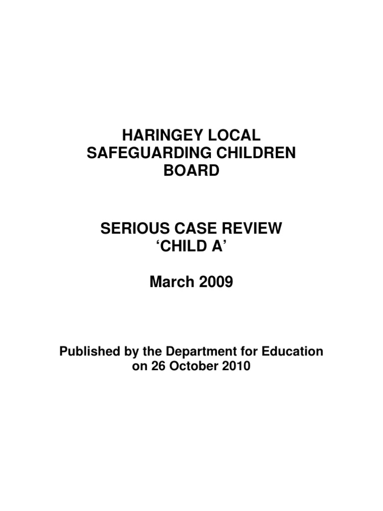 Second Serious Case Overview Report Relating To Peter Connelly Dated ...