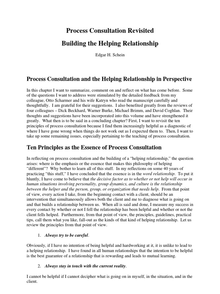 Edgar Schein - Process Consultation Revisited | PDF | Organization ...