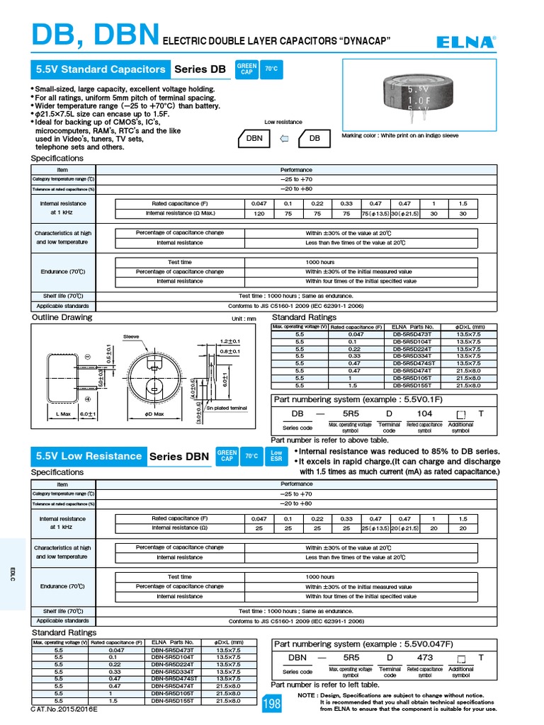 DB, Dbnelectric Double Layer Capacitors "Dynacap | PDF | Capacitor ...