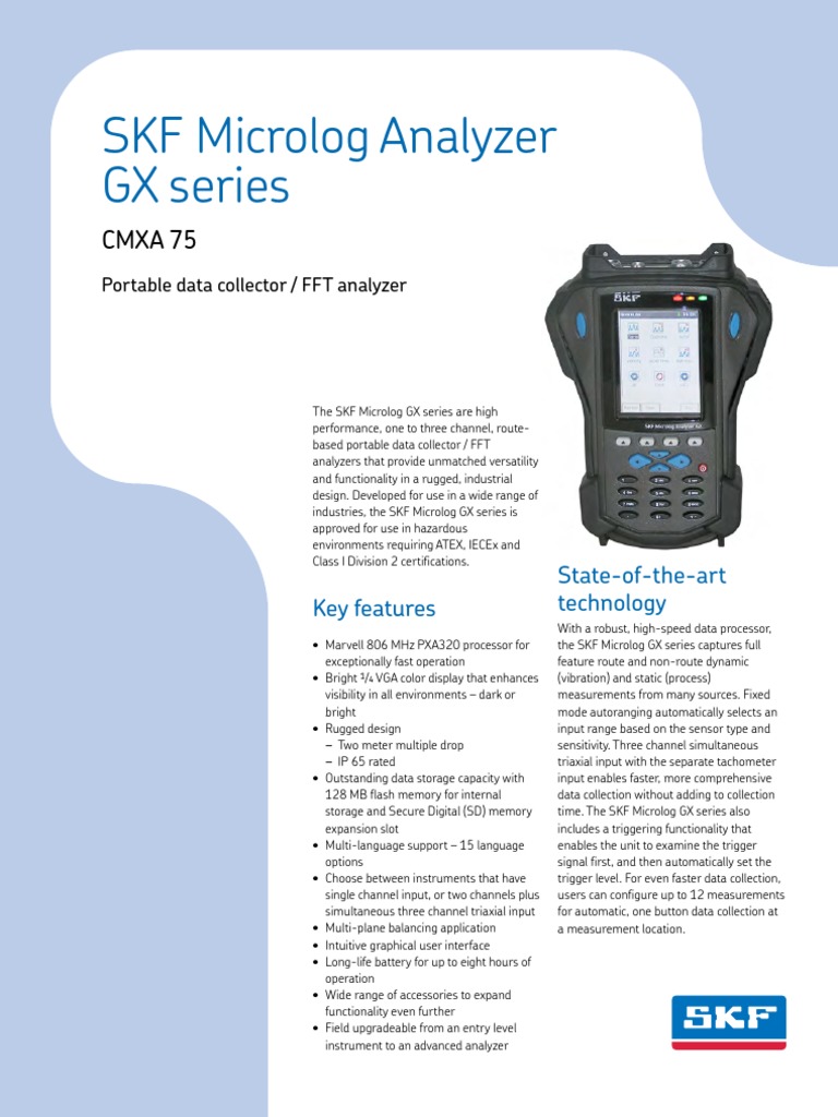 SKF Microlog Analyzer GX series: Cmxa 75 | Secure Digital | Enterprise Resource Planning