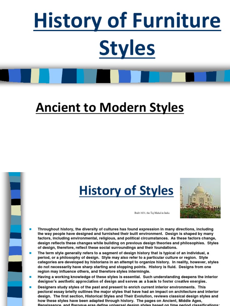 A Comprehensive Overview of the Evolution of Furniture and Interior ...