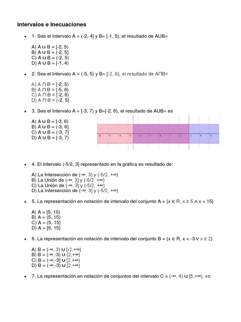 Intervalos e Inecuaciones | PDF