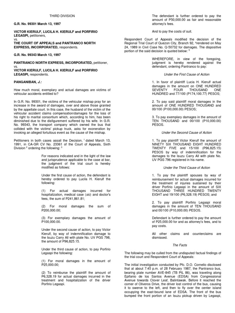 Moral Damages Cases | PDF | Damages | Negligence
