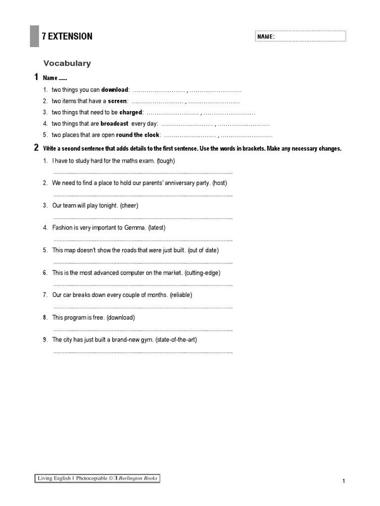 Le1 Aio VG Ex7 | PDF | Self Publishing | Linguistics