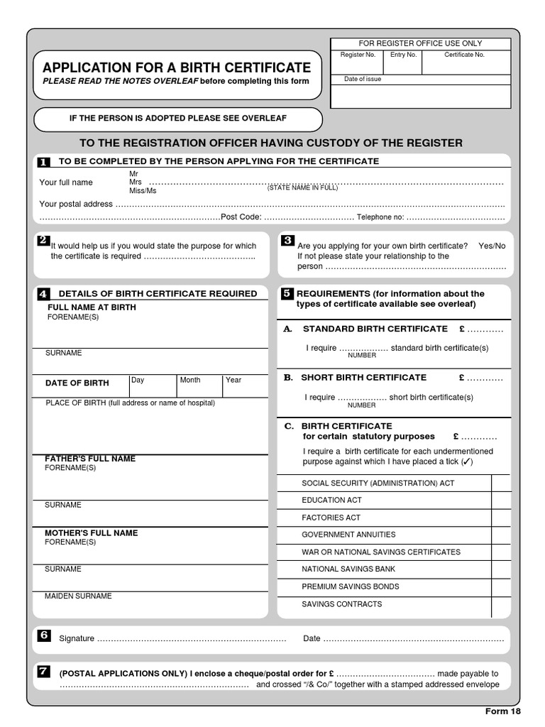 Birth Certificate Application Form | PDF | Birth Certificate | Social Institutions