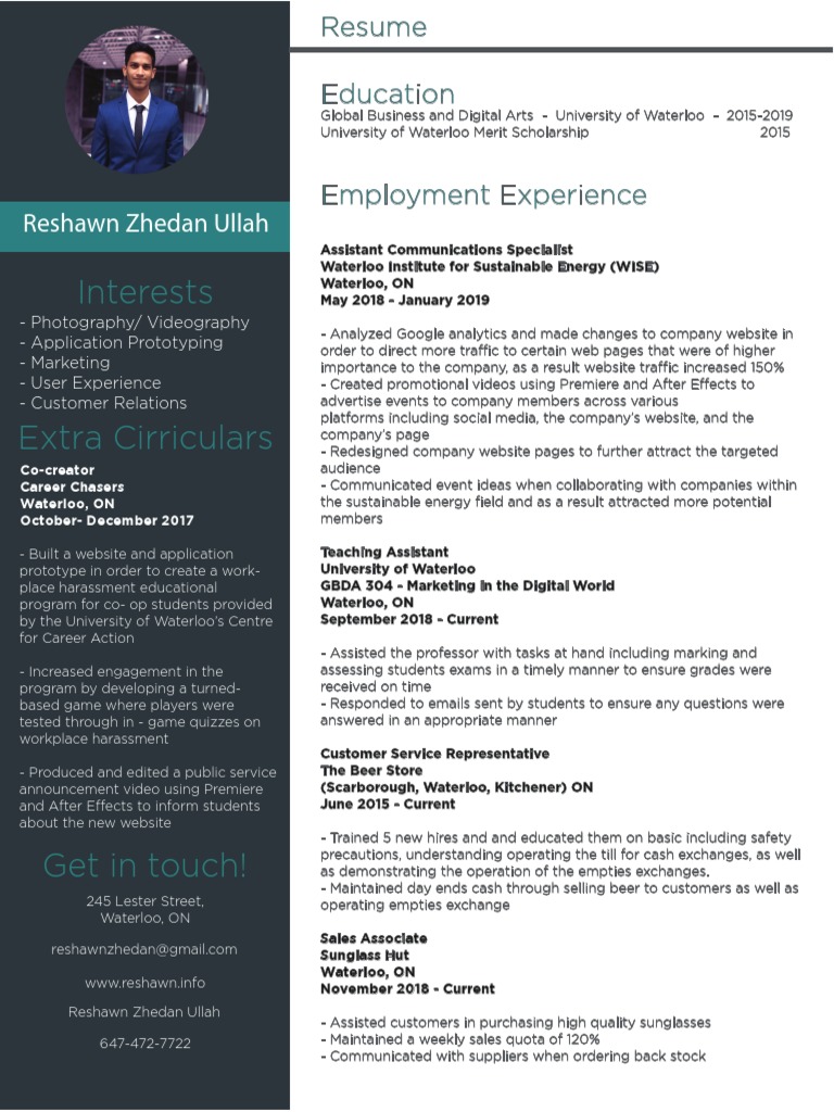 Reshawn Ullah Resume PDF | PDF | Websites | Social Media