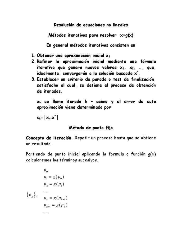 Metodo de Punto Fijo | PDF | Iteración | Ecuaciones Metodo de Punto Fijo | PDF | Iteración | Ecuaciones