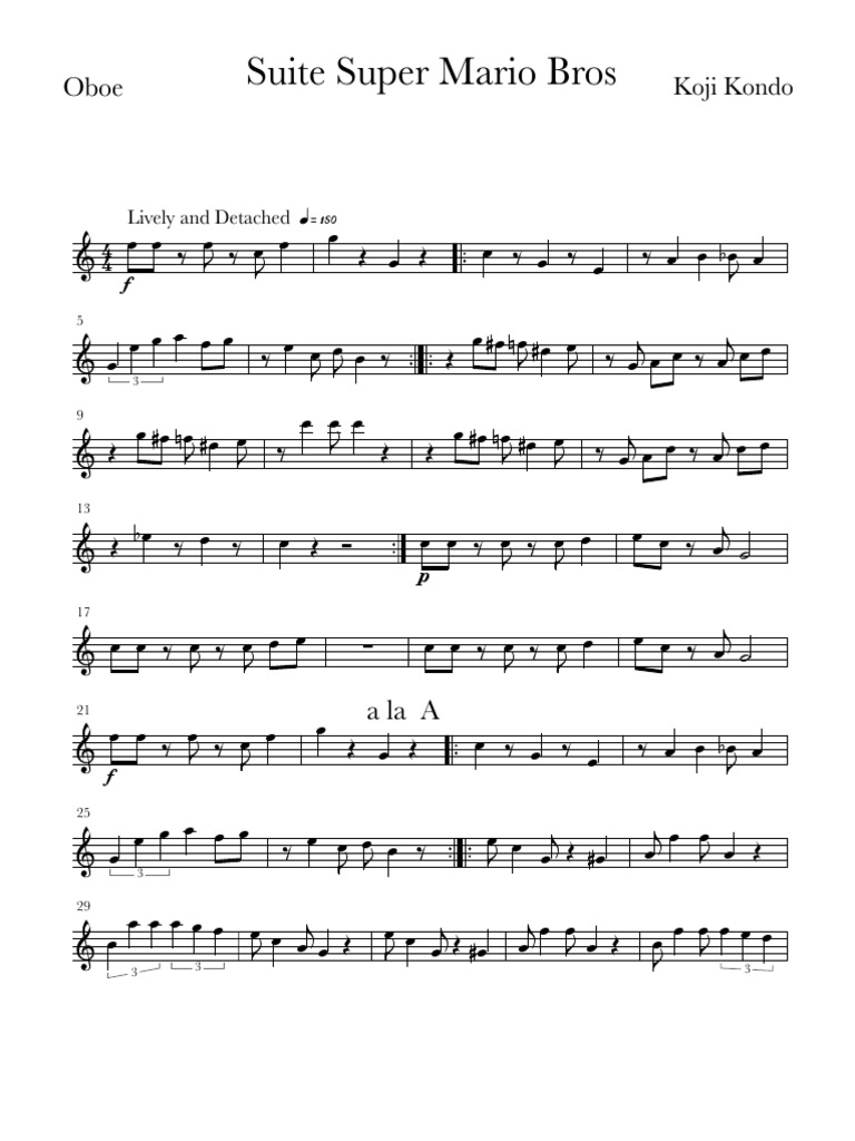 Suite Super Mario Bros Oboe Part. | PDF | Instrumentos de viento de ...