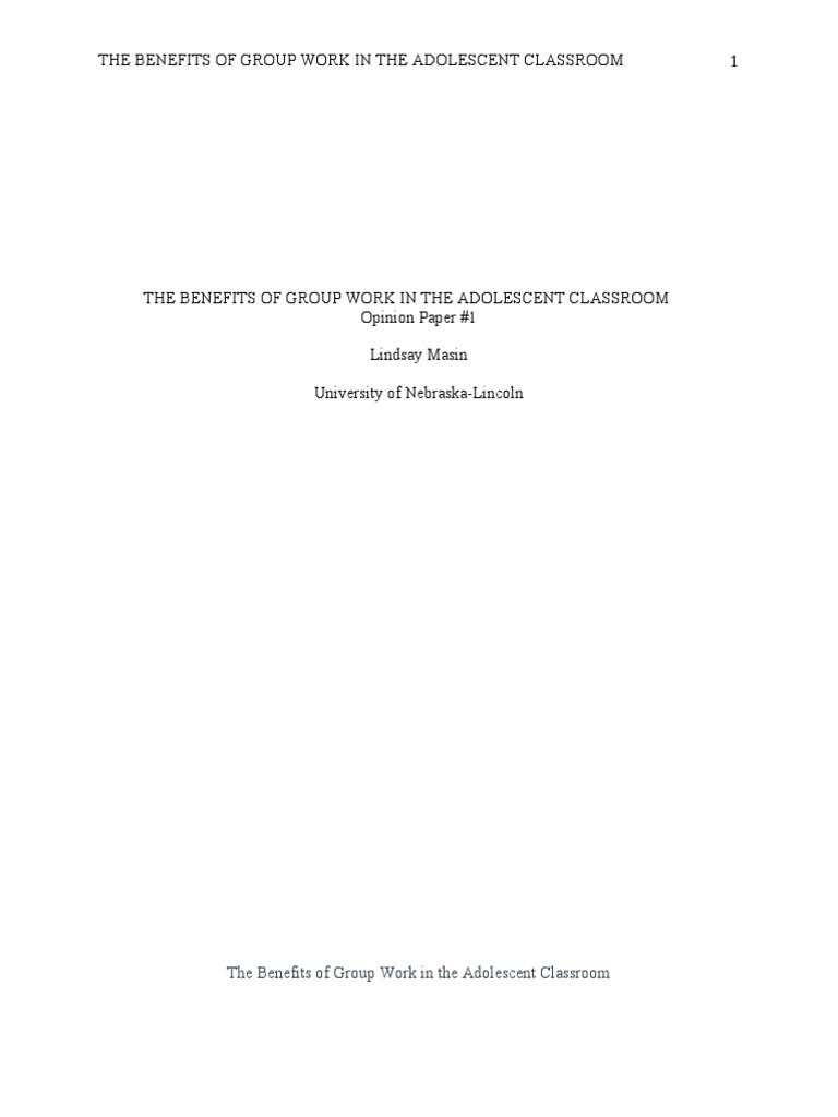 Benefits of Group Work in Classrooms | PDF | Adolescence | Neuropsychology