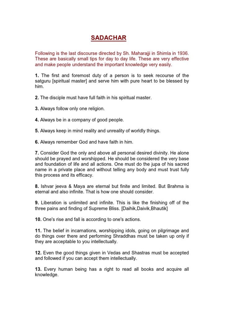 Sadachar | PDF | Faith | Love