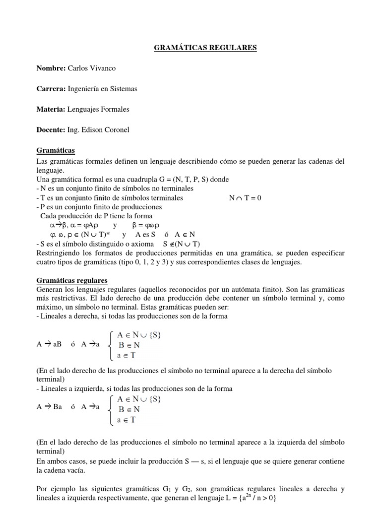 Gramatica Regular | PDF | Metalogica | Gramática