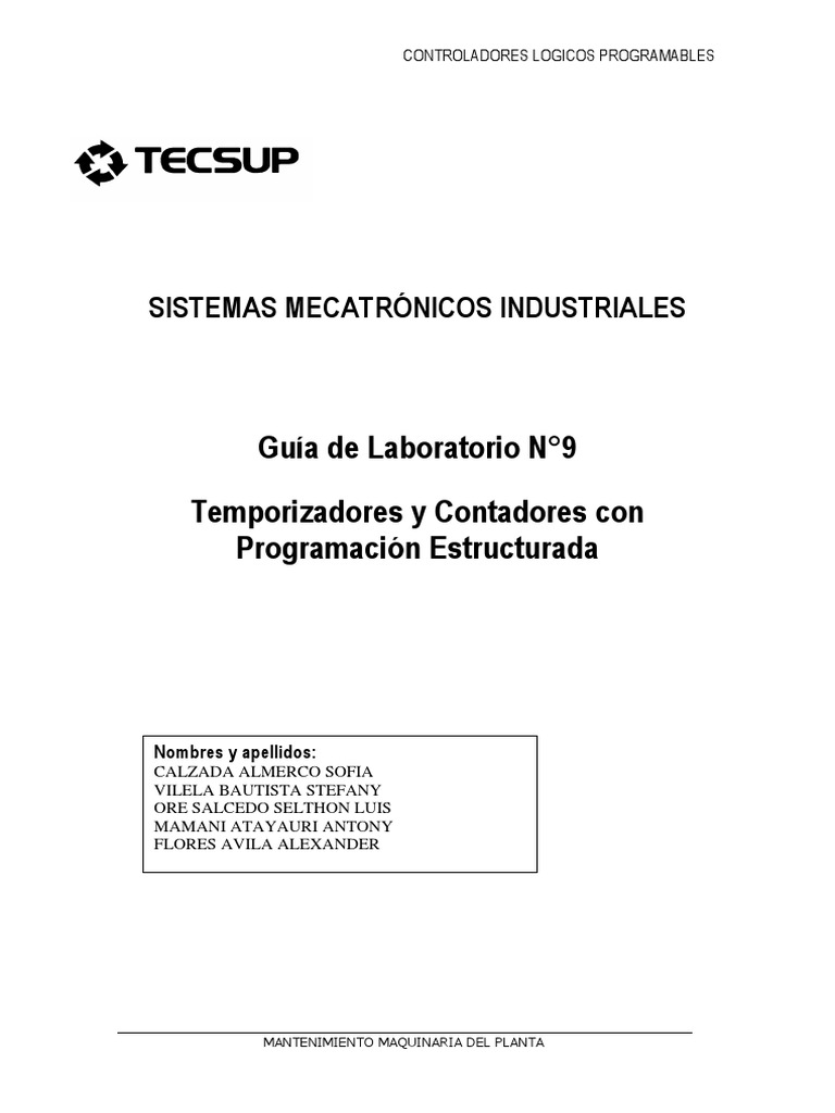 Laboratorio 9 - Programacion Estructurada | PDF | Controlador lógico programable | Programación ...