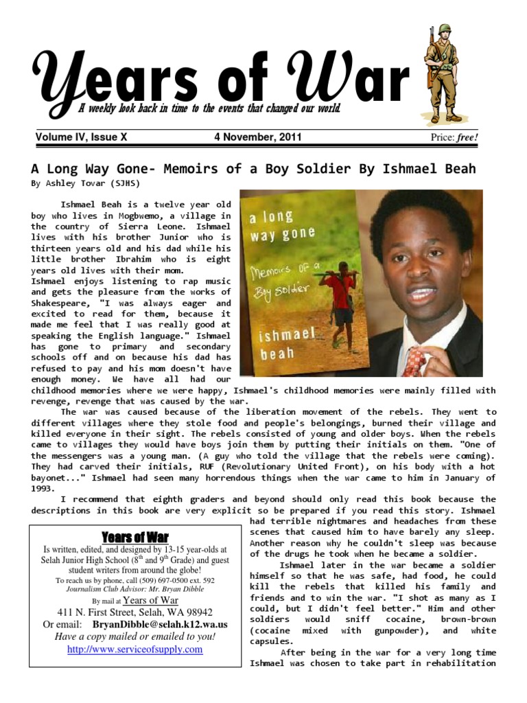 Years of War: A Long Way Gone-Memoirs of A Boy Soldier by Ishmael Beah ...