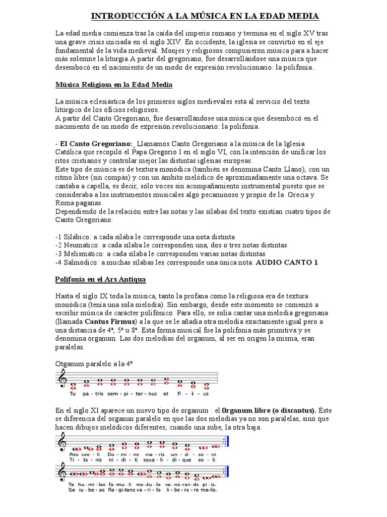 Musica Profana en La Edad Media | PDF | Canto gregoriano | Teoría musical