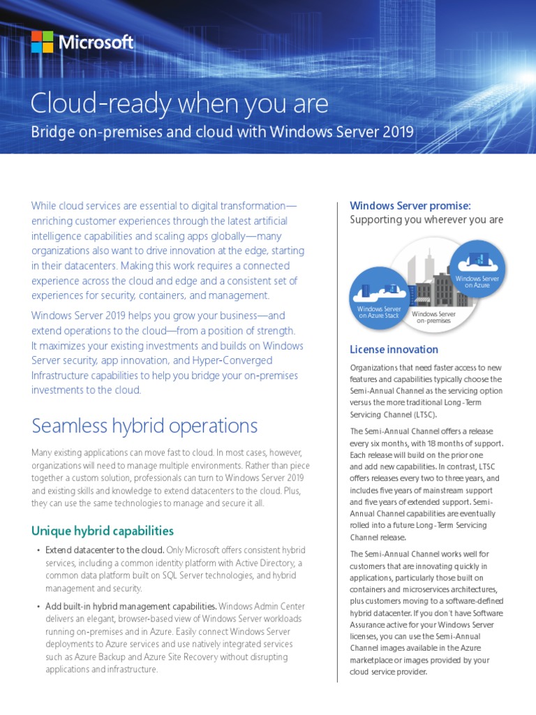 Windows Server 2019 PDF | PDF | Microsoft Azure | Cloud Computing