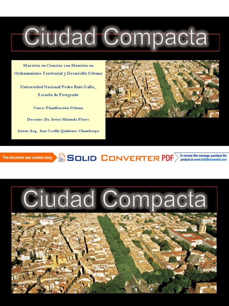 Un análisis comparativo de los modelos de ciudad difusa y compacta ...