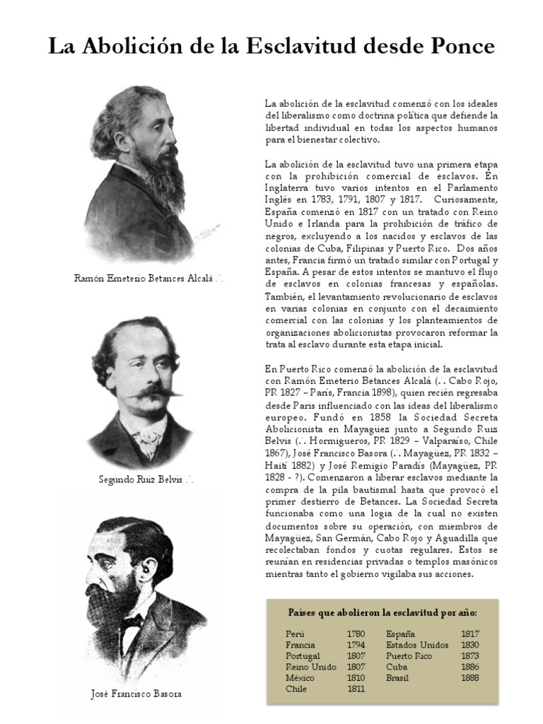 La Abolición de la Esclavitud en PR | PDF | Abolicionismo | Esclavitud