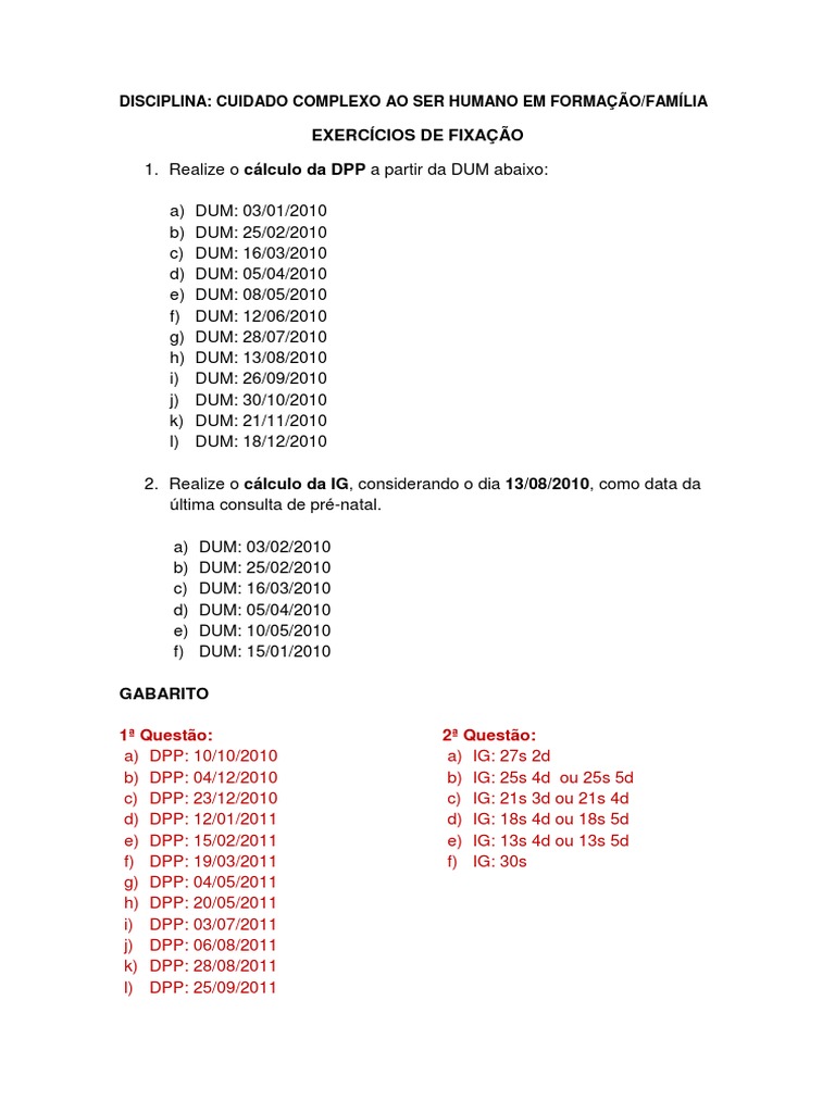 Guia de Bolso Calculo Da DPP e Ig | PDF