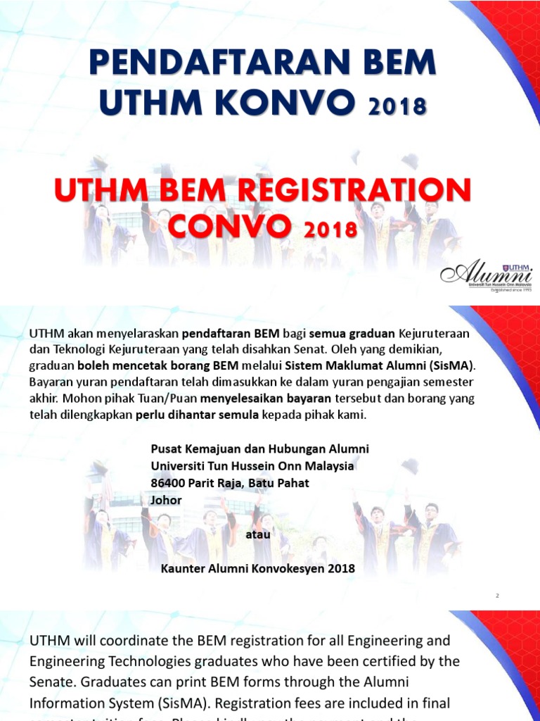 Pendaftaran Bem Uthm Konvo 2018 | PDF | Official Documents | Written ...