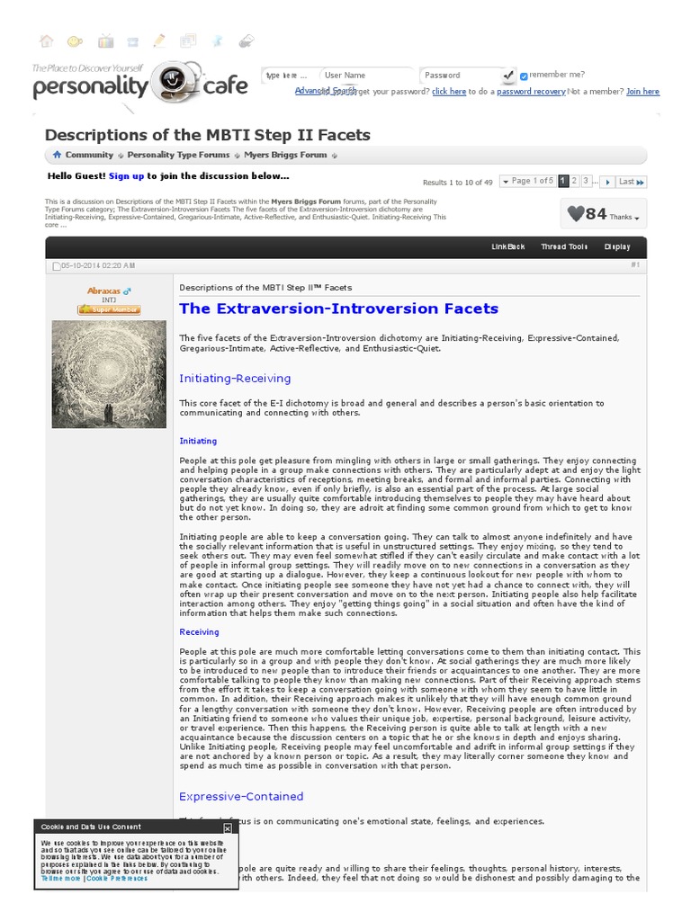 Descriptions of The MBTI Step II - Facets | PDF | Abstraction ...