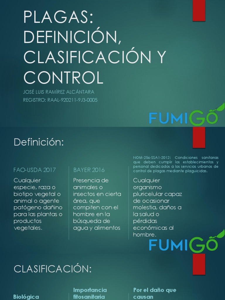 Plagas. Definición, Clasificación y Control. | PDF | Plaga (organismo ...