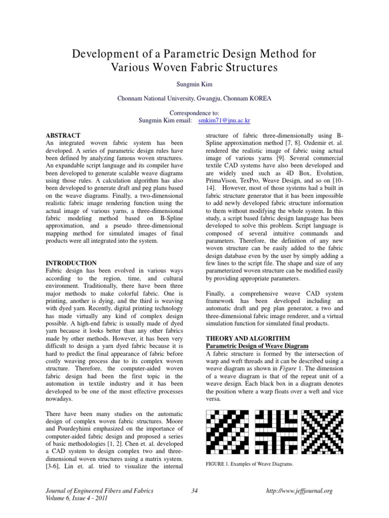 Development of A Parametric Design Method For Various Woven Fabric ...