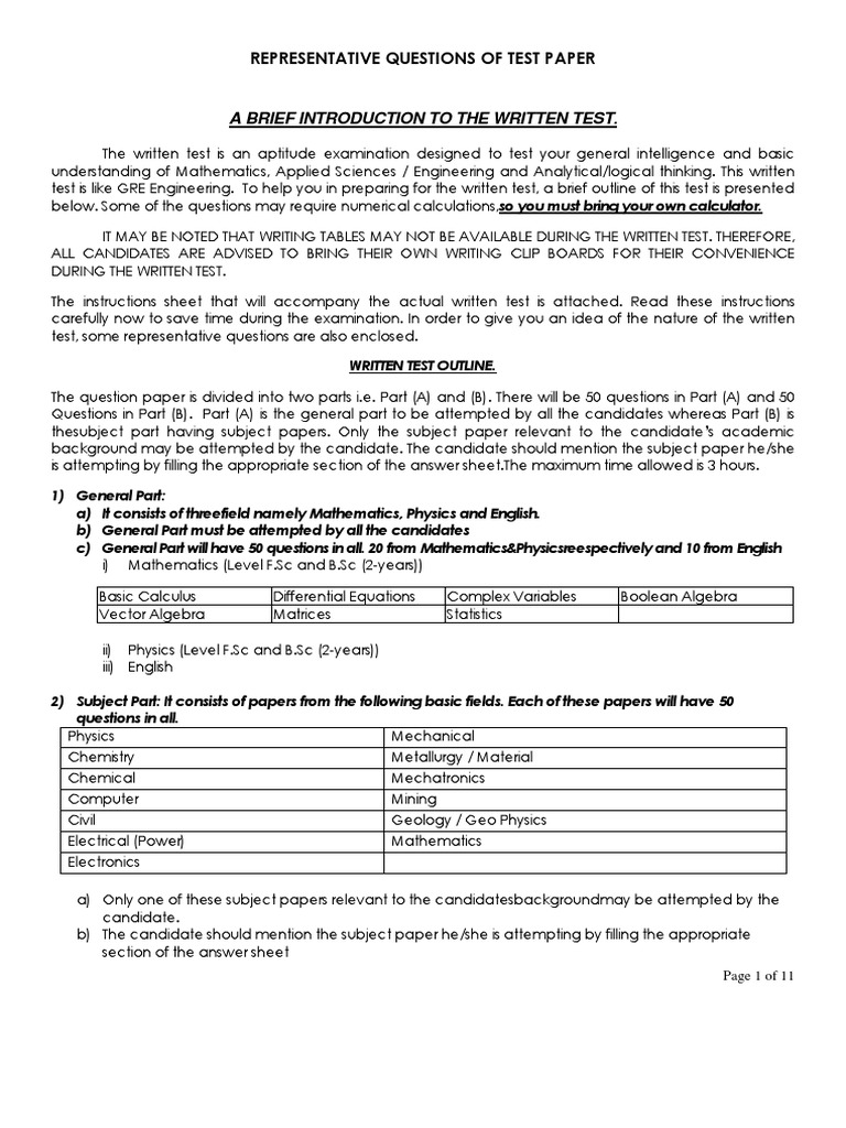PIEAS Sample Test Paper for MS Engineers and Scientists (1) | Gases ...