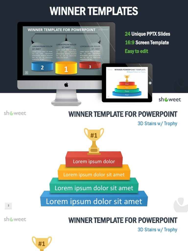 Winner Templates: 24 16:9 Easy To Edit | PDF | Business