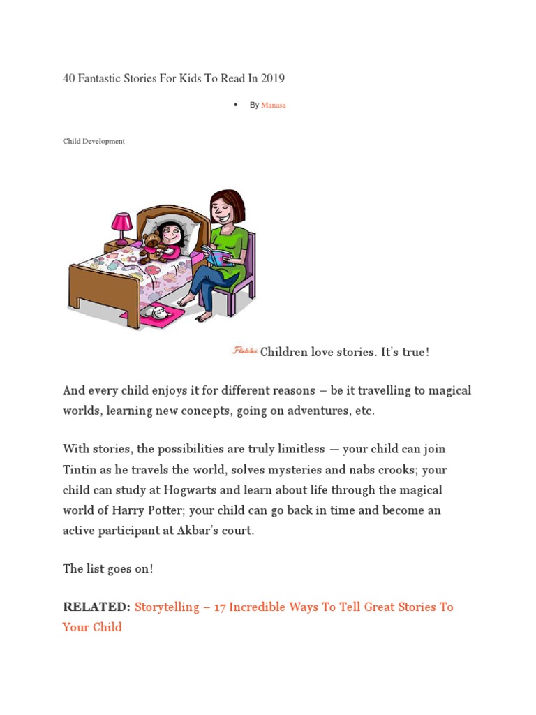 40 Fantastic Stories For Kids To Read in 2019 | PDF