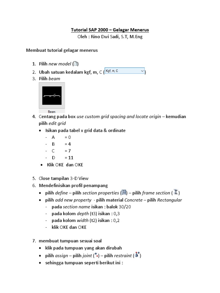 Tutorial SAP2000: Gelagar Menerus | PDF