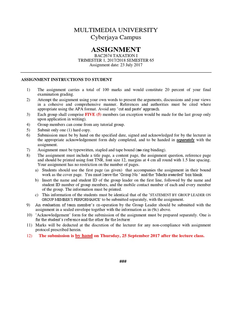 Assignment: Multimedia University Cyberjaya Campus | PDF | Plagiarism ...