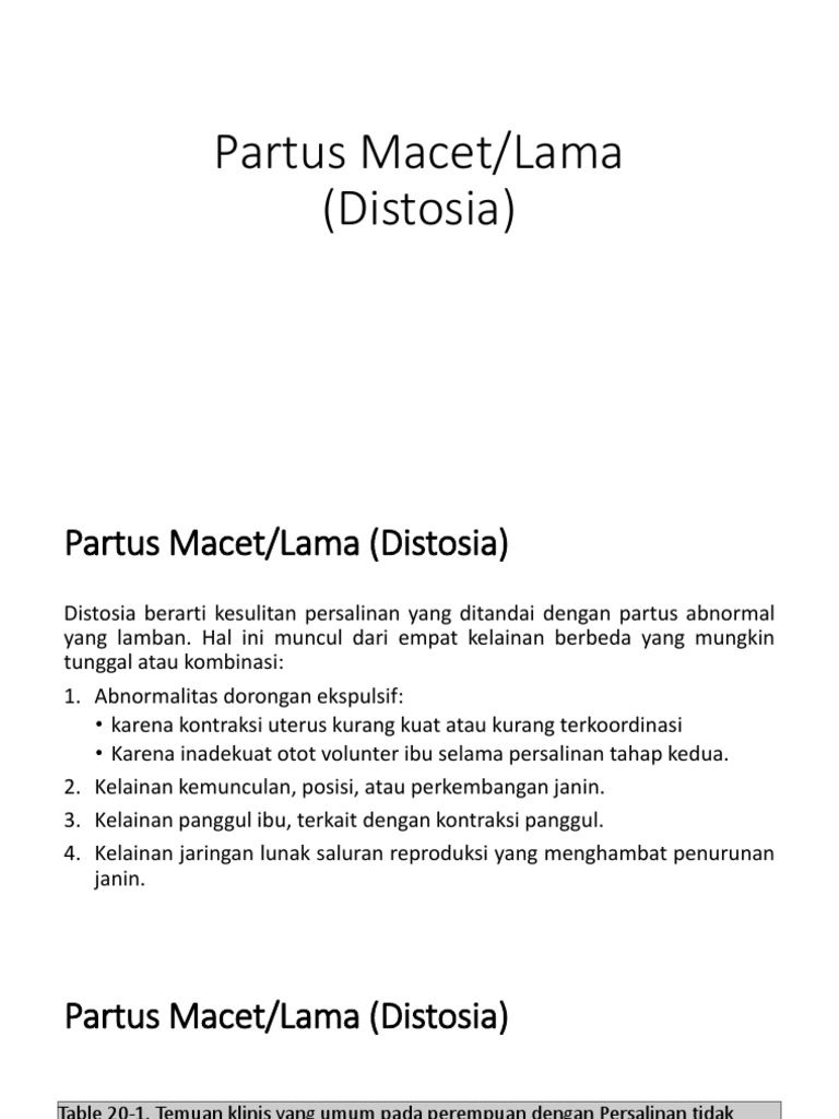 Partus Macet - PPT 2 | PDF | Kesehatan Holistik