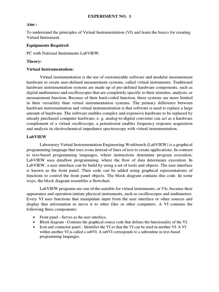 MI LabView Manual-1 | PDF | Digital Technology | Electrical Engineering