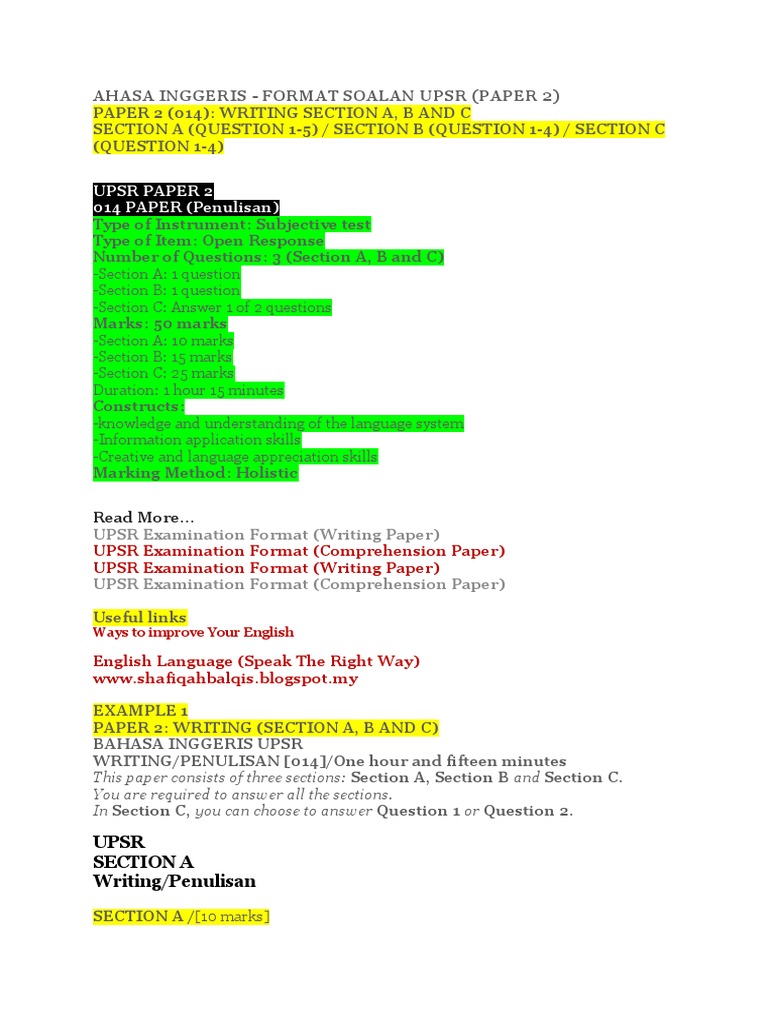 Bi Paper 2 Examples Writing | PDF | Test (Assessment)