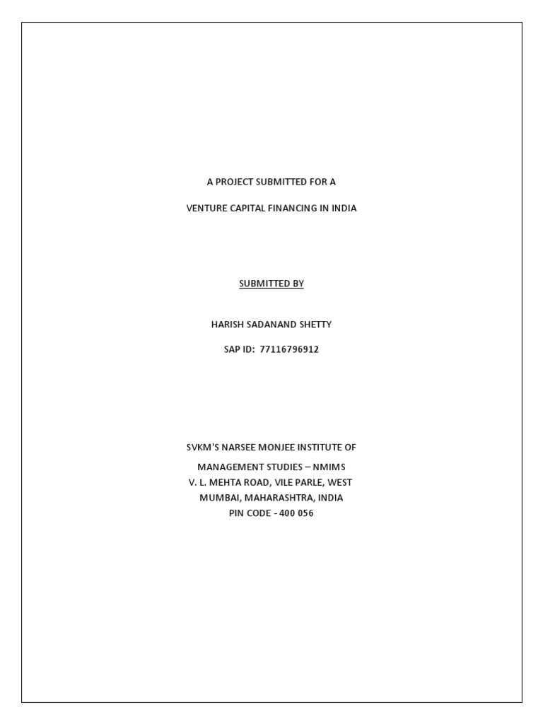 Venture Capital Financing in India | PDF | Venture Capital | Corporate ...