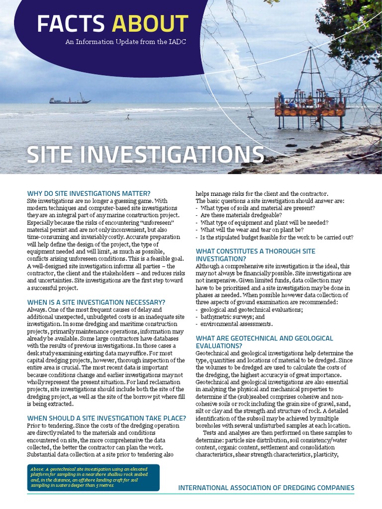 Importance of Site Investigations in Dredging | PDF | Geotechnical ...