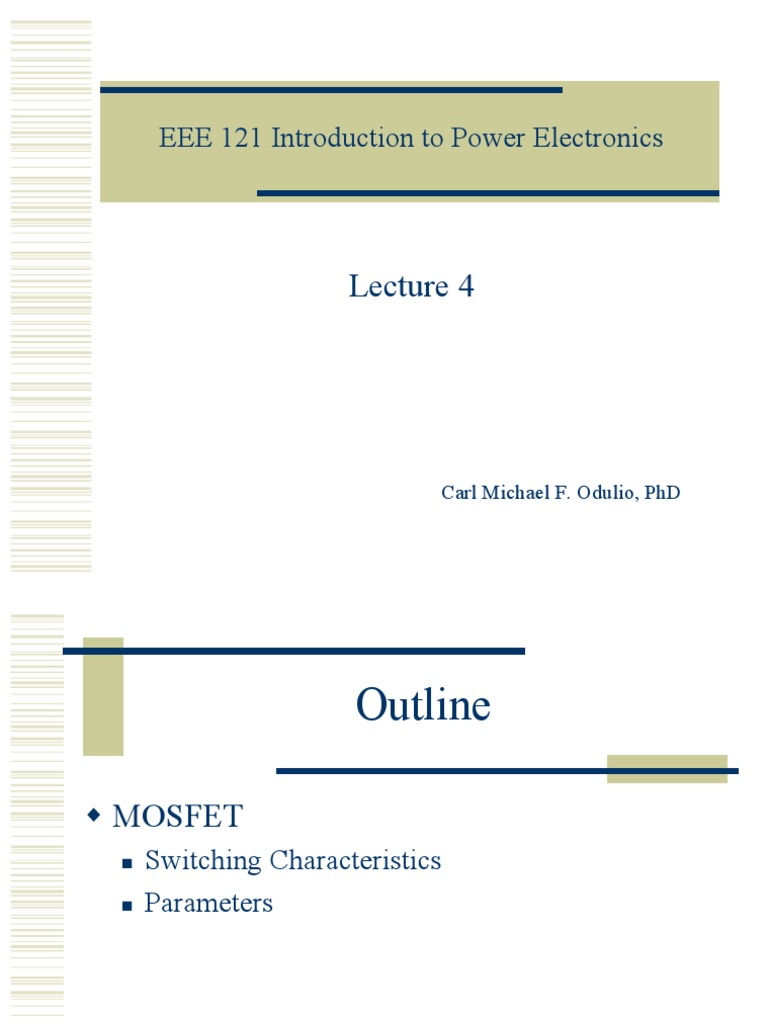 Ee121 Lec4 - Annotated | Download Free PDF | Mosfet | Field Effect Transistor