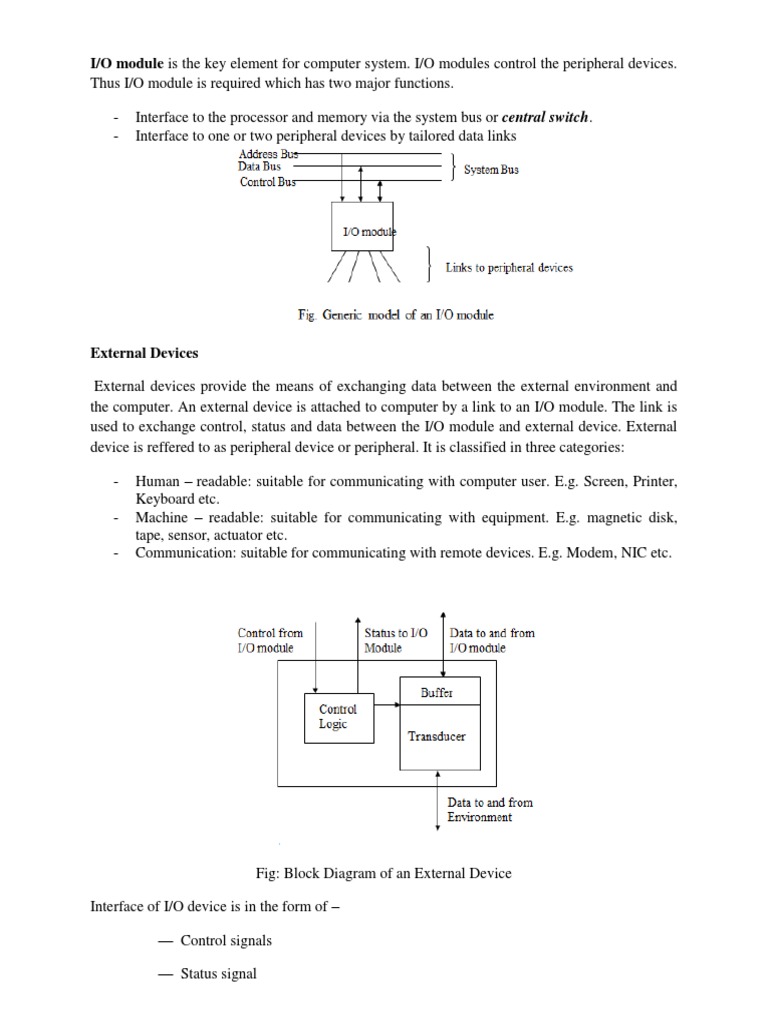 IO Module Computer Architecture | PDF | Input/Output | Central Processing Unit