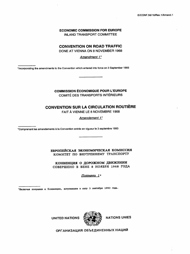 Vienna Convention On Road Traffic 1968 PDF | PDF | Traffic | Pedestrian ...