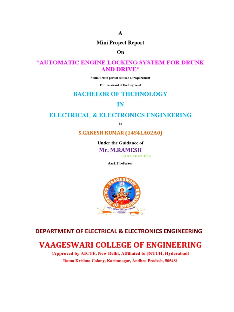 Auto Matic Engin Locking | PDF | Rectifier | Embedded System