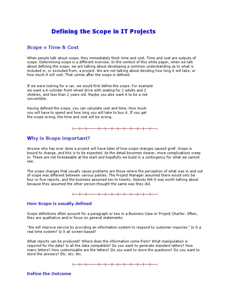 Defining The Scope in IT Projects | PDF | System | Databases