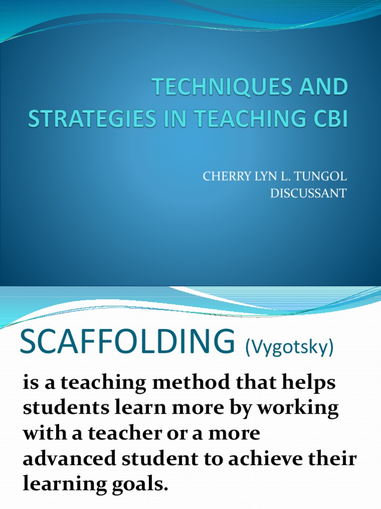 Techniques and Strategies in Teaching Cbi | PDF | Behavior Modification ...