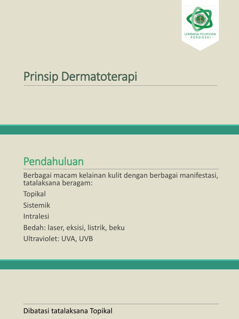 Prinsip Dermatoterapi PDF | PDF