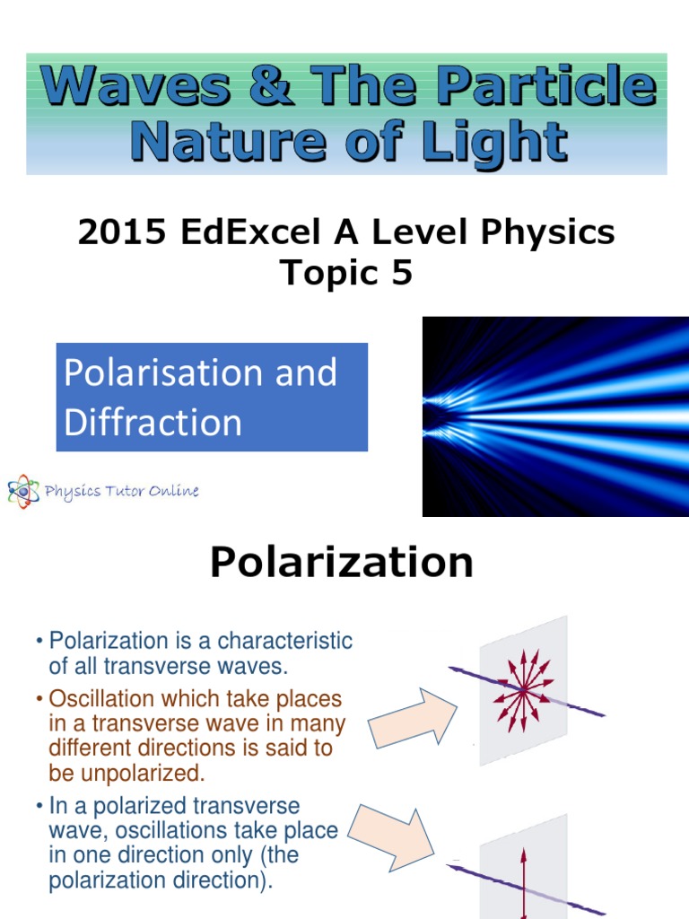 Polarization and Diffraction in Light | PDF | Diffraction ...