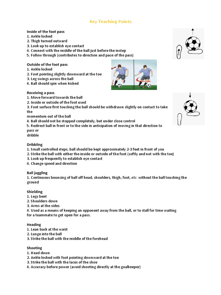 Key Teaching Points | PDF | Foot | Ball Games
