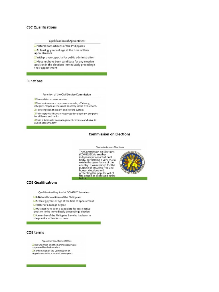 COA Qualifications and Terms for Election Officials | PDF