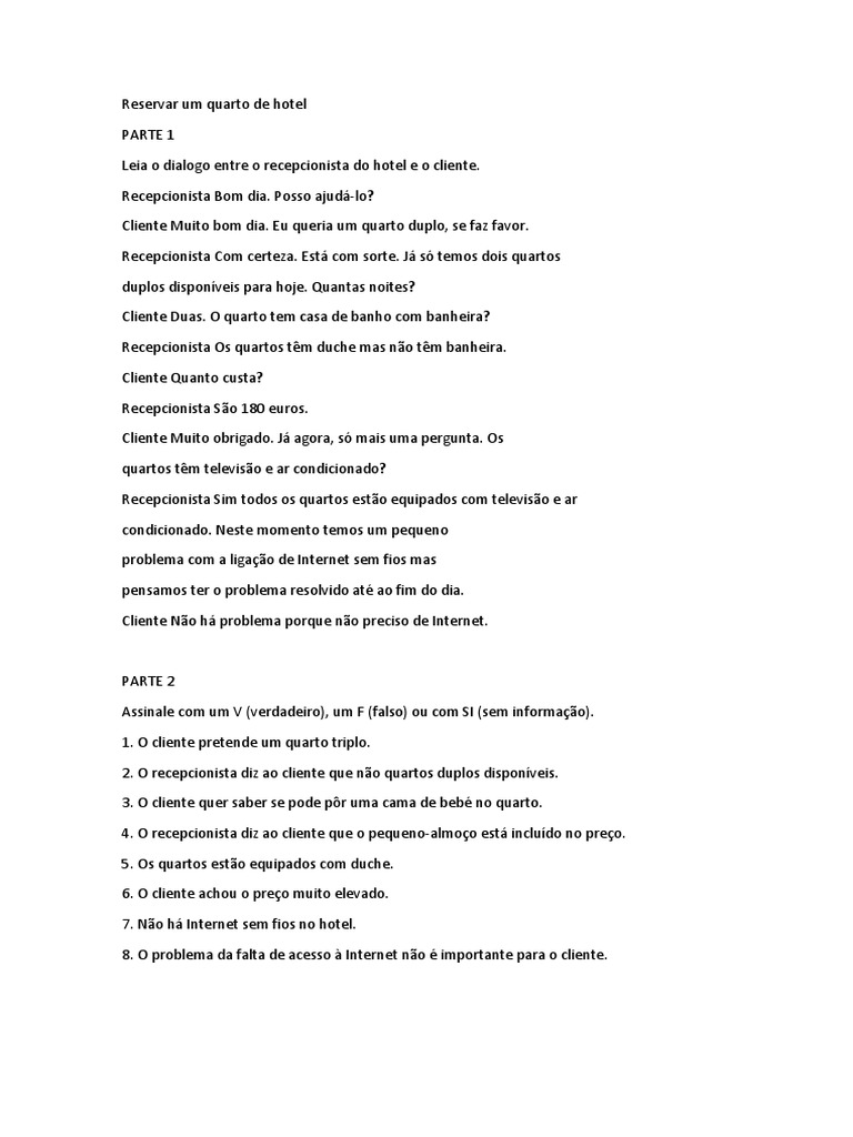 Texto Reservar Quarto Hotel | PDF | Internet | Hotel e acomodação